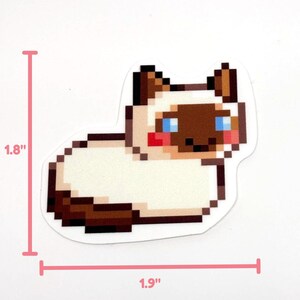 Pixel Siamese Cat Loaf Sticker, Kawaii Cat Sticker, Cute Loaf Kitty ...
