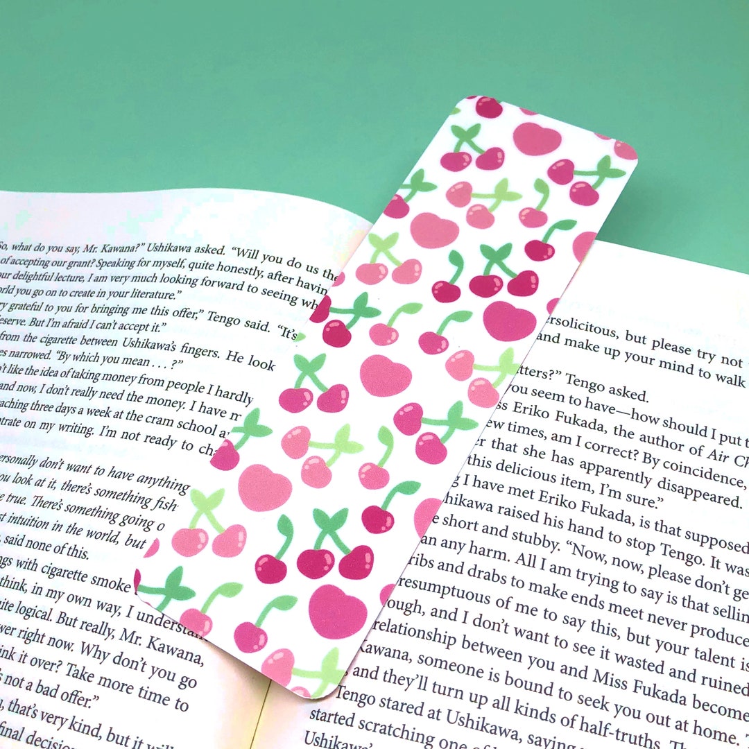 Fruity Cherry Bookmark, Kawaii Fruit Art, Cute Food Bookmark, Cherry ...
