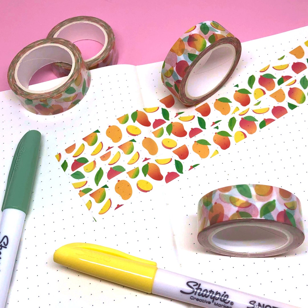 Fruity Mango Washi Tape, 15mm X 10m, Fruity Art Decorative Tape, Cute ...