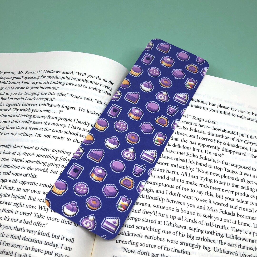 Ube Sweets Bookmark, Kawaii Food Art, Cute Pixel Art Bookmark, Ube ...