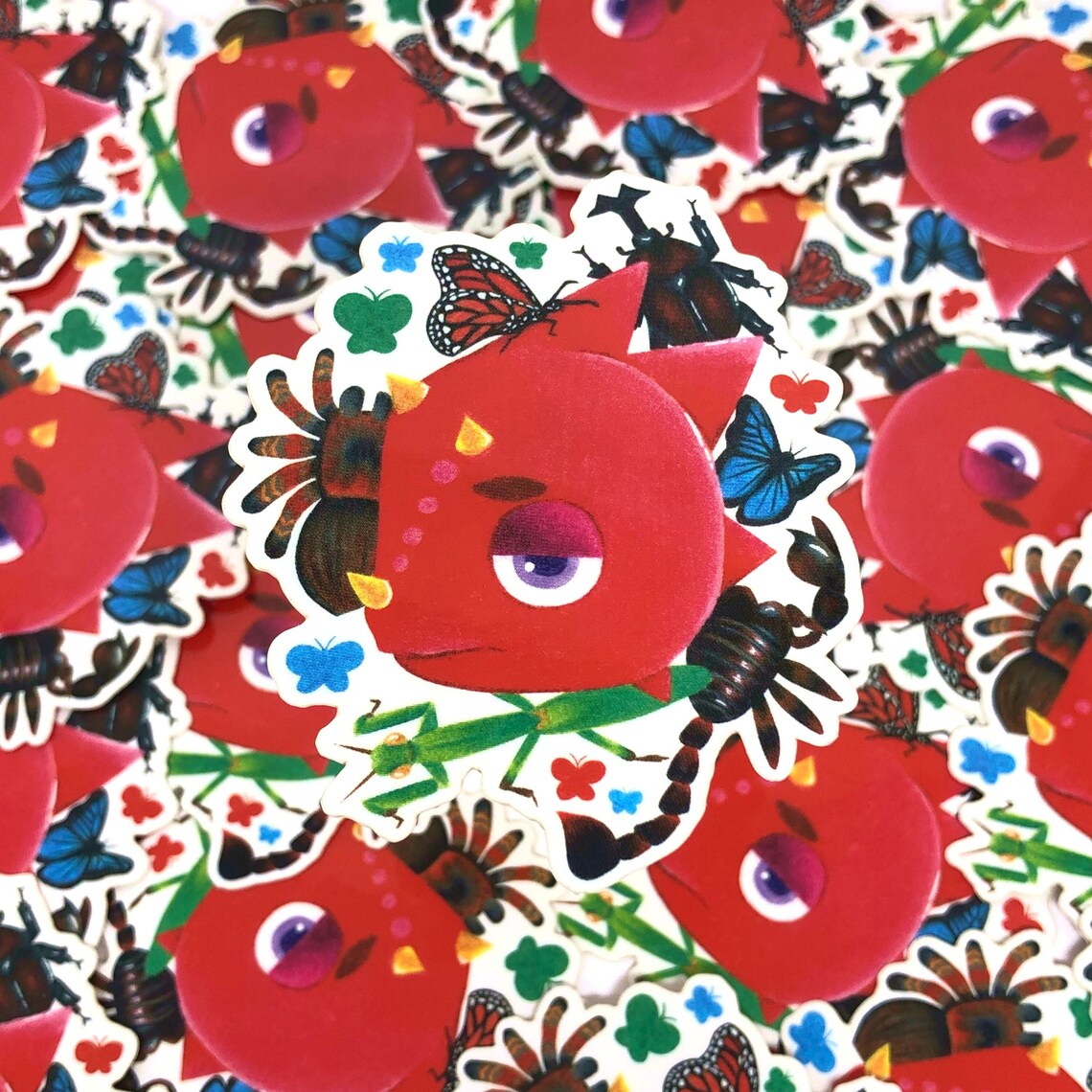 Flick Sticker Illustrated Vinyl Sticker Kawaii Videogame - Etsy