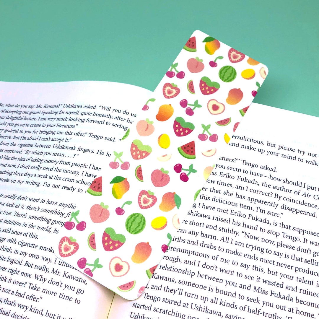 Fruity Bookmark, Kawaii Fruit Art, Cute Cottagecore Bookmark, Fruit ...