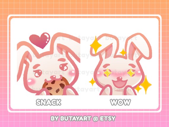 chibi bunny character design Bun Bun Emote Set #2 set of 6 emotes cute ...