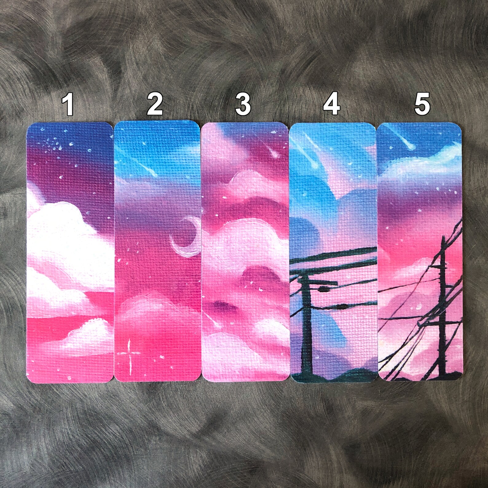 Dreamy Skies bookmarks evening sky bookmark aesthetic art | Etsy