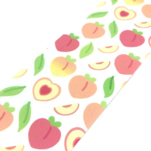 Fruity Peach Bookmark, Kawaii Fruit Art, Cute Food Bookmark, Peach ...