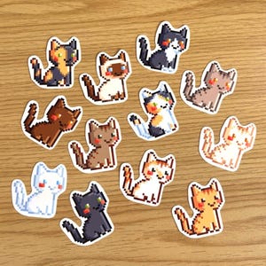 Pixel Siamese Cat Sticker, Kawaii Cat Sticker, Cute Siamese Kitty ...