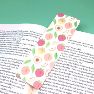 Fruity Peach Bookmark, Kawaii Fruit Art, Cute Food Bookmark, Peach ...