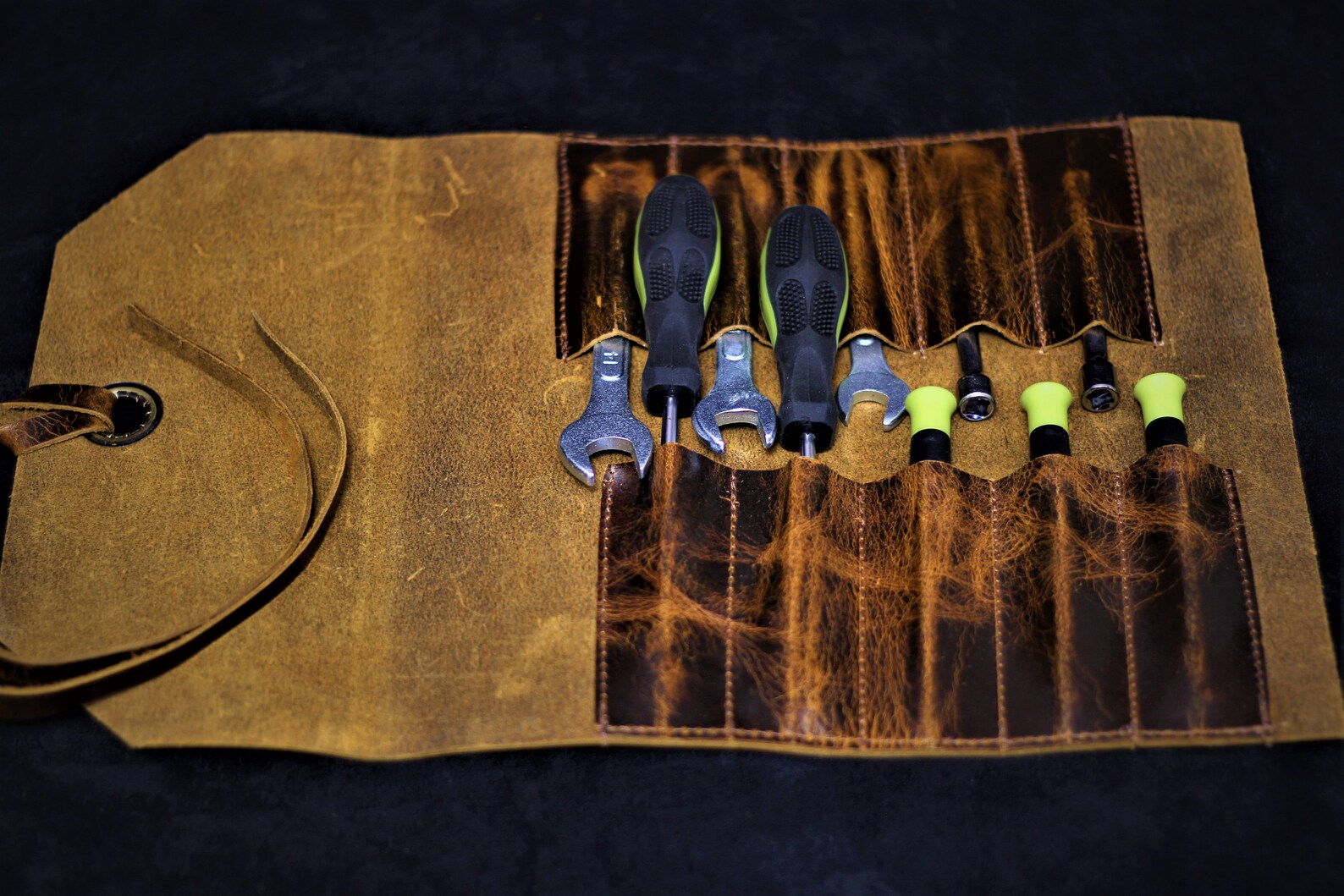 Leather Roll Tool Bag , Tool Storage Bag , Leather Kit Bag , Tool ...
