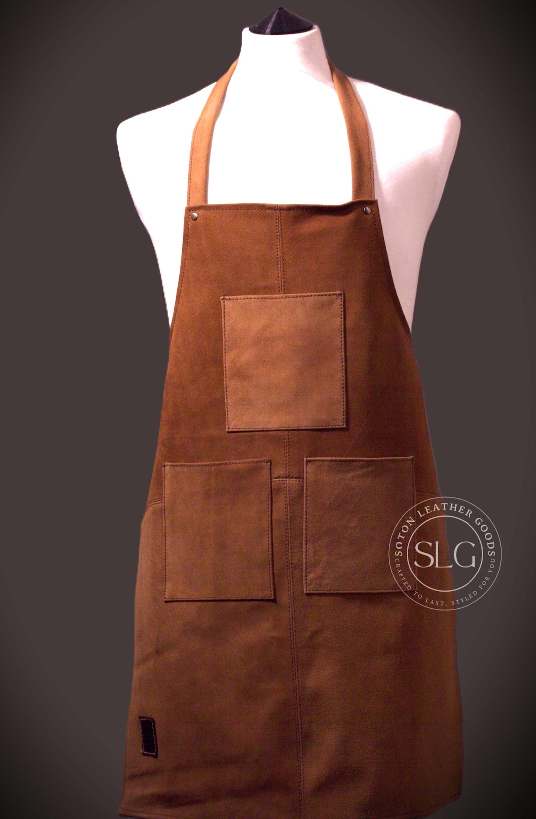 Leather Apron Buffalo Suede With Adjustable Back Lace, Durable and ...
