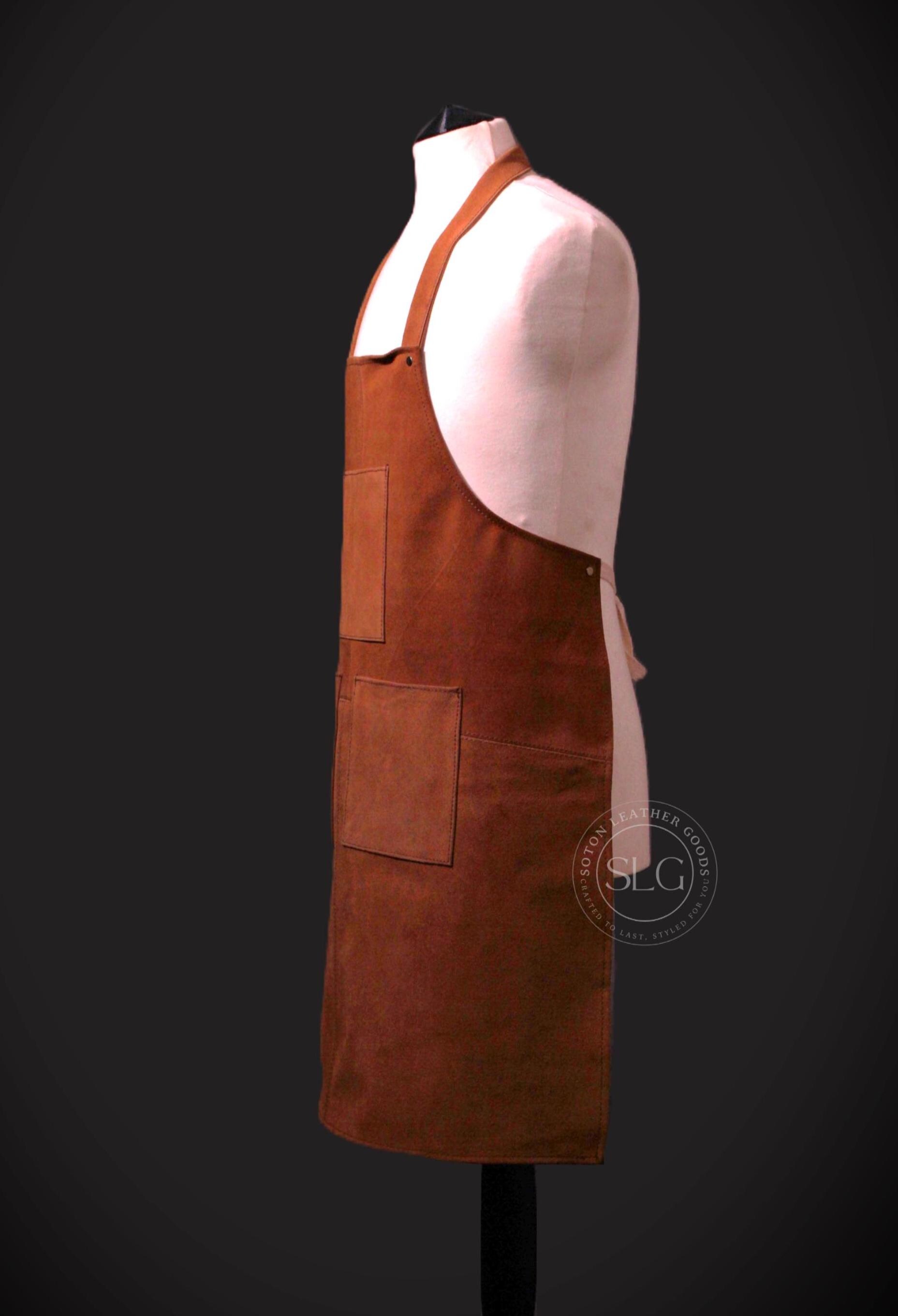 Buffalo Suede Leather Apron With Adjustable Back Lace, Durable and ...