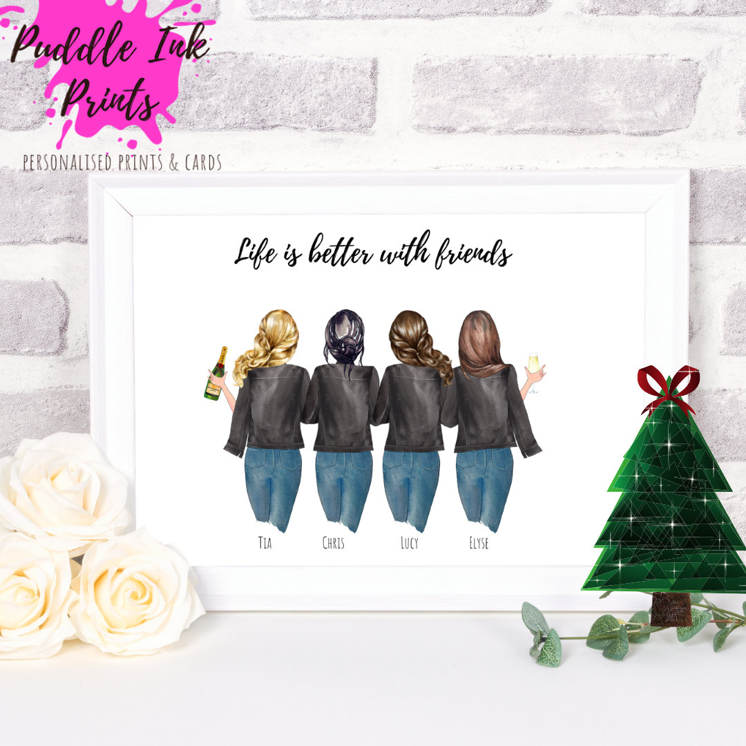 Friendship Print Best Friend Gift Galentines Gift | Etsy