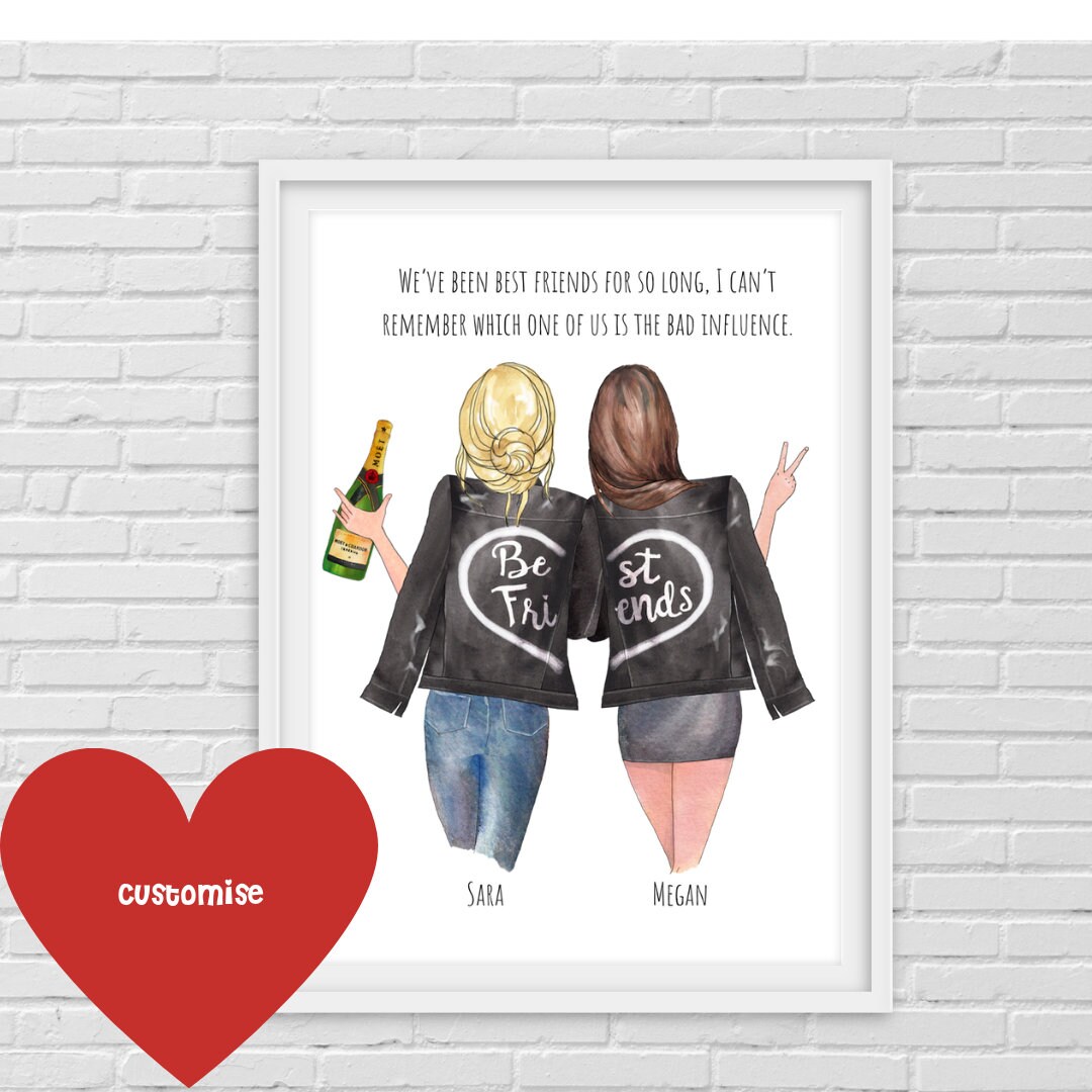 Digital Prints Art & Collectibles Friendship Print Best Friend Birthday ...
