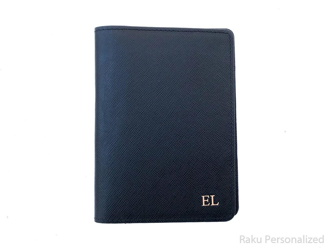 Personalized Leather Black Passport Holder Monogrammed - Etsy