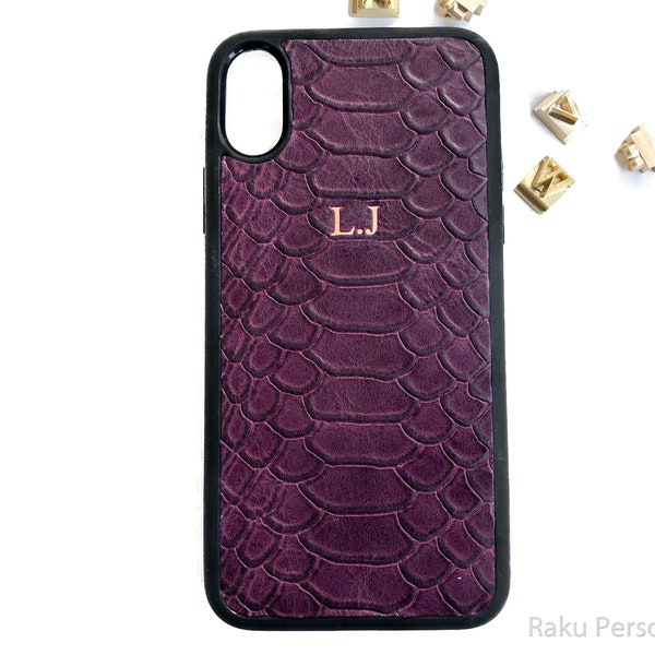 Leather Initial Phone Case - Etsy