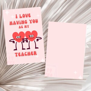 Cute Teacher Valentine's Day Card Instant Valentines Download Printable ...