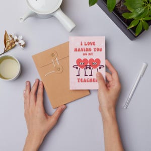 Cute Teacher Valentine's Day Card Instant Valentines Download Printable ...