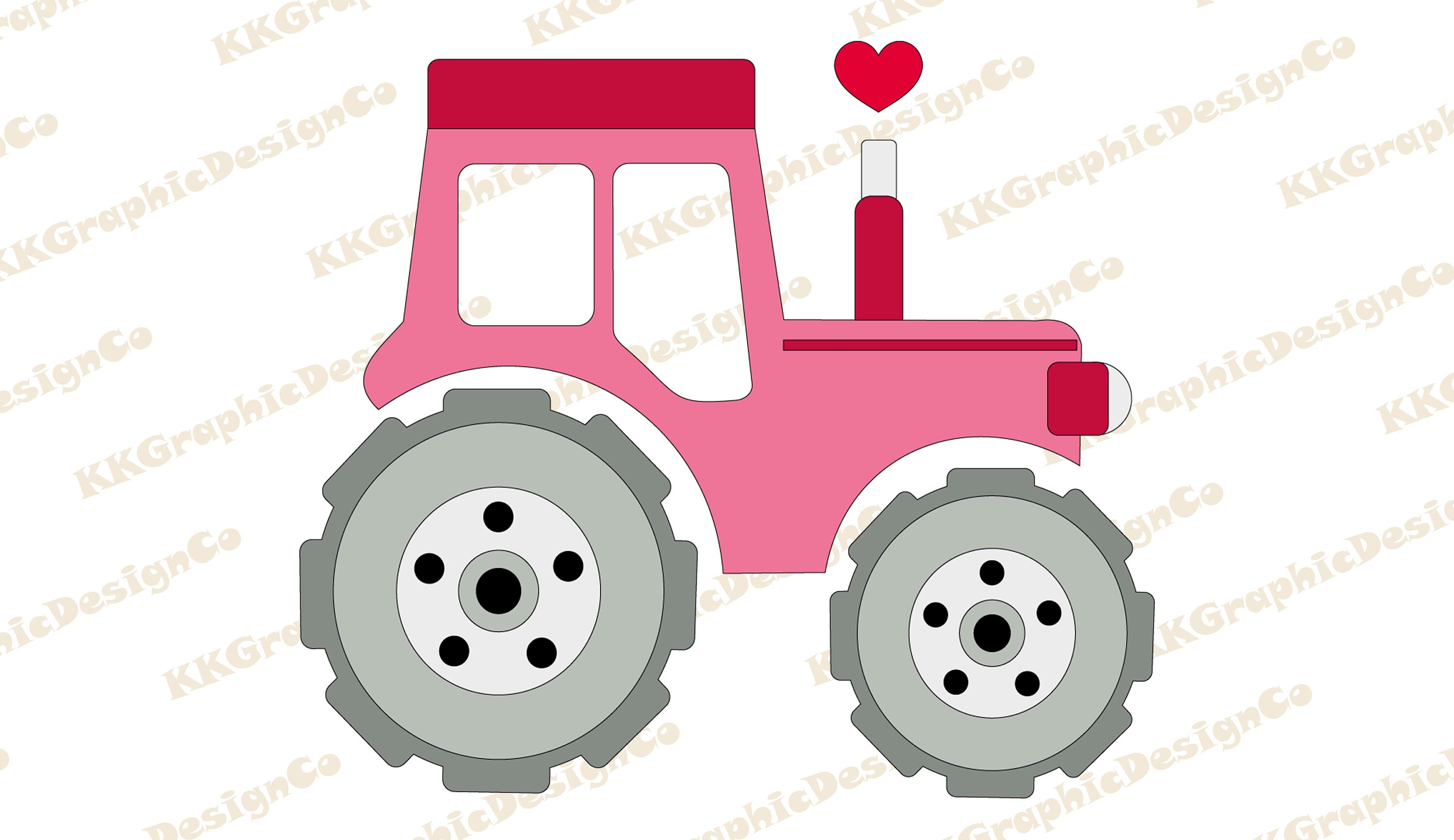 Tractor rosa svg Vida de la granja svg Tractor svg Tractor | Etsy