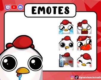 Set of Coral Island Sus Chicken Emote Twitch Discord Youtube Streaming ...