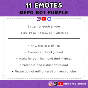 REPO BOT PURPLE Emotes Set | Twitch | Youtube | Discord | Streaming ...