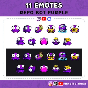 REPO BOT PURPLE Emotes Set | Twitch | Youtube | Discord | Streaming ...