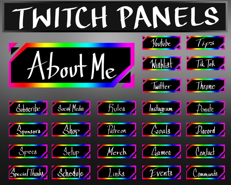 Variety Pack Twitch Panels - Etsy