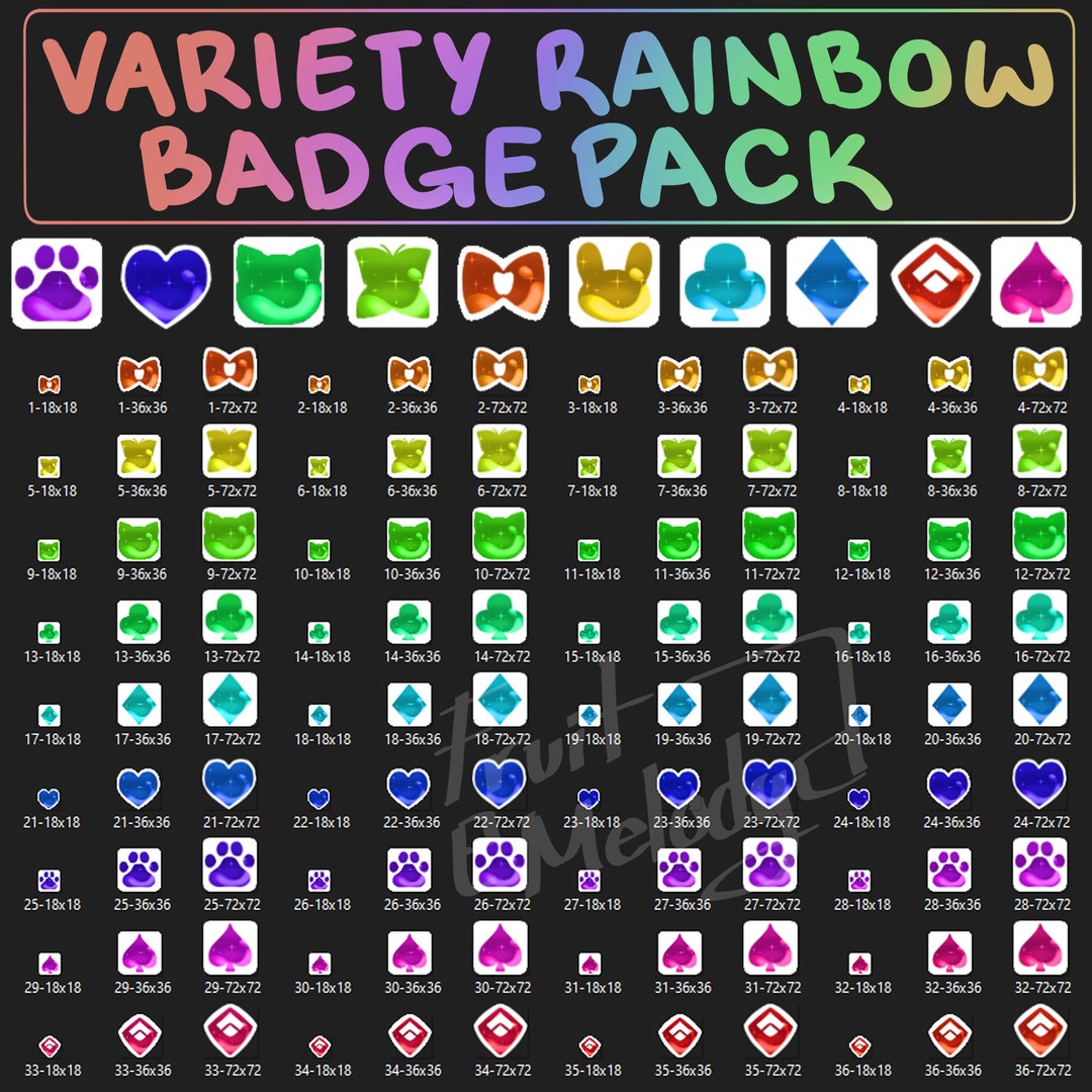 10 Variety Rainbow Badge Pack - Etsy