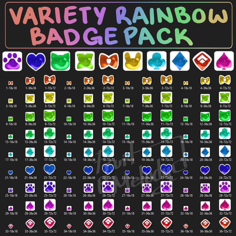 10 Variety Rainbow Badge Pack - Etsy