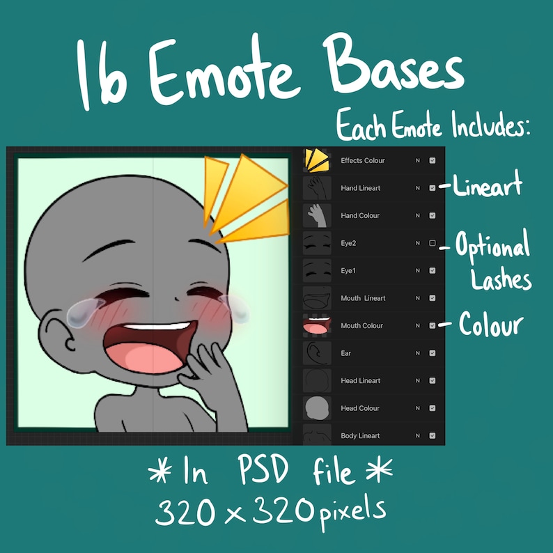 16 Emotes Base Pack - Etsy