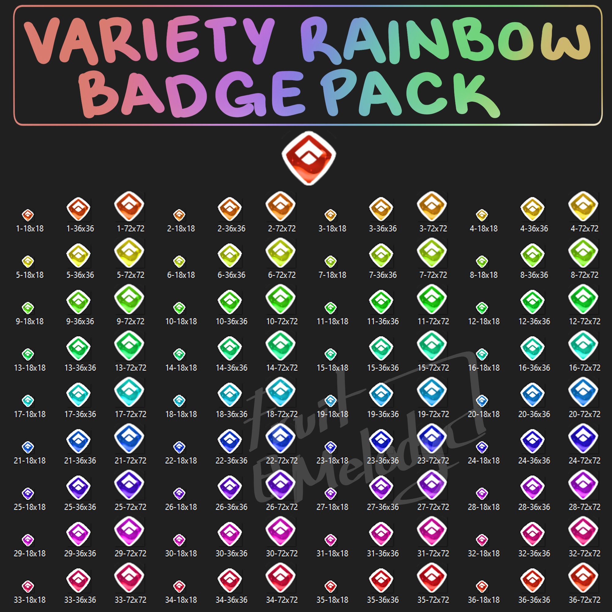10 Variety Rainbow Badge Pack - Etsy