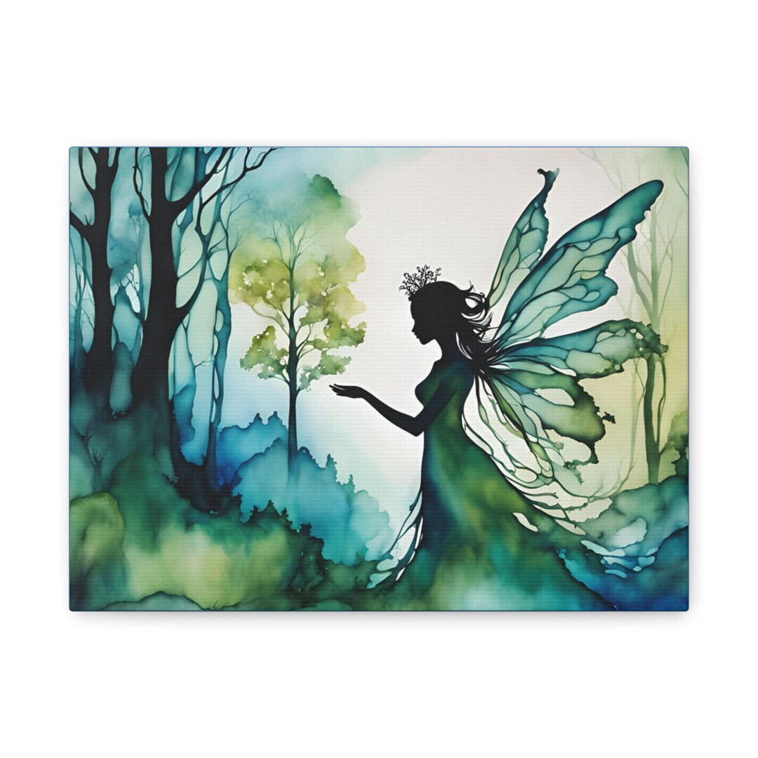 Fairy Art Canvas, Forest Fairy, Alcohol Ink Fairy, Nature Sprite ...