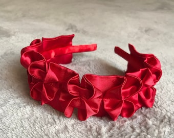Satin Red Hair Band - Etsy