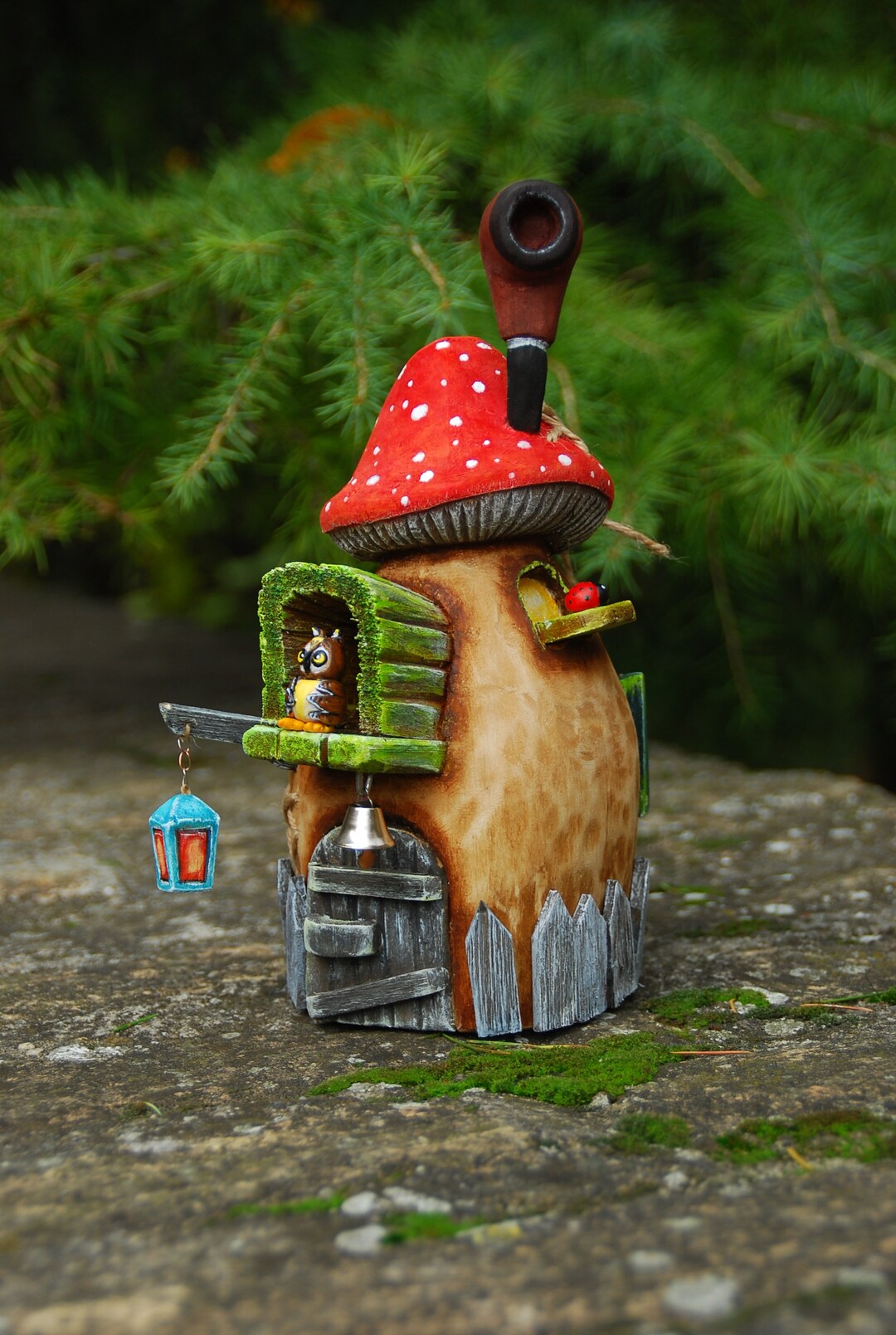 Handmade Mini House Wooden Mushroom, Fairy-tale Home, Miniature House ...