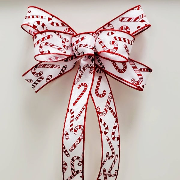 Candy Cane Bow - Etsy