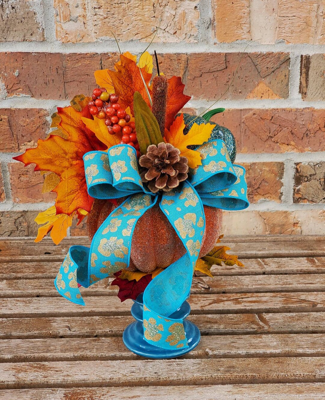 Fall Centerpiece for Table, Fall Pumpkin Centerpiece, Fall Table Top ...