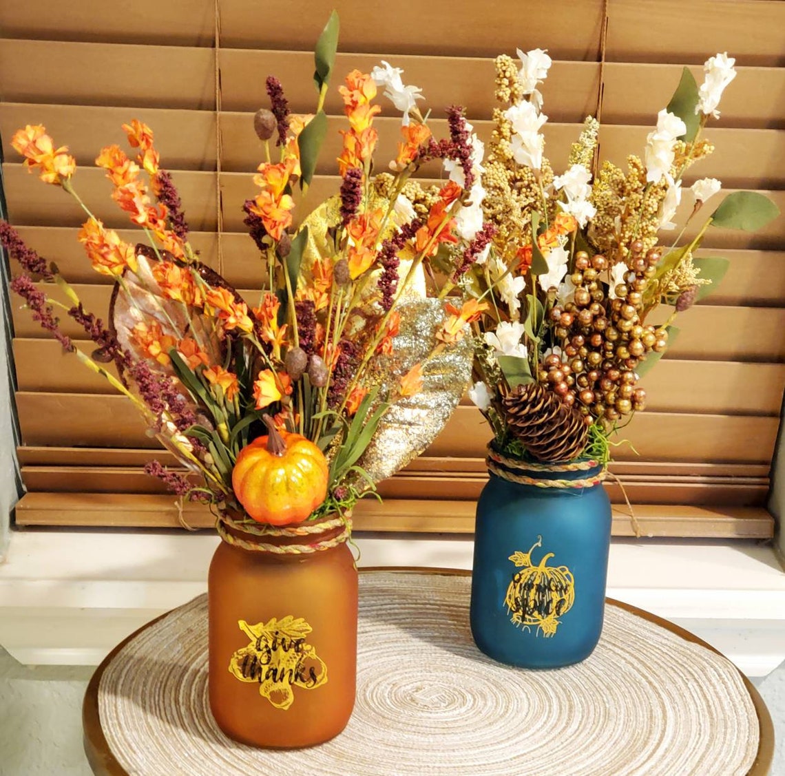 Fall Arrangement Set Fall Table Top Decor Farmhouse - Etsy
