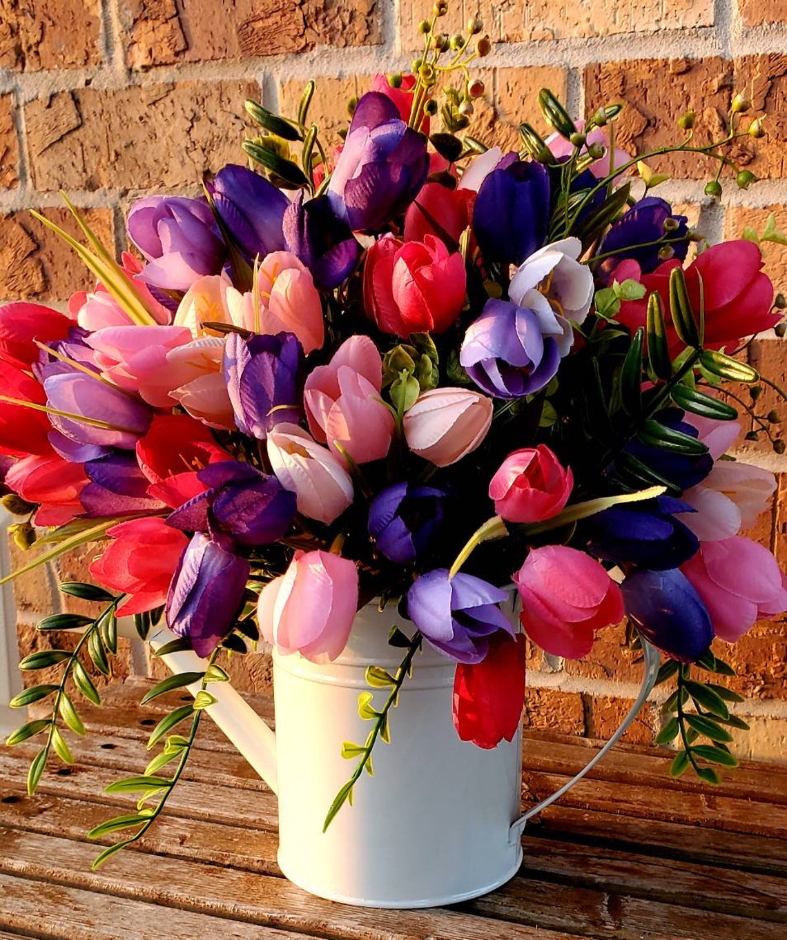 Tulips Arrangement Farmhouse Arrangement Spring Arrangement - Etsy