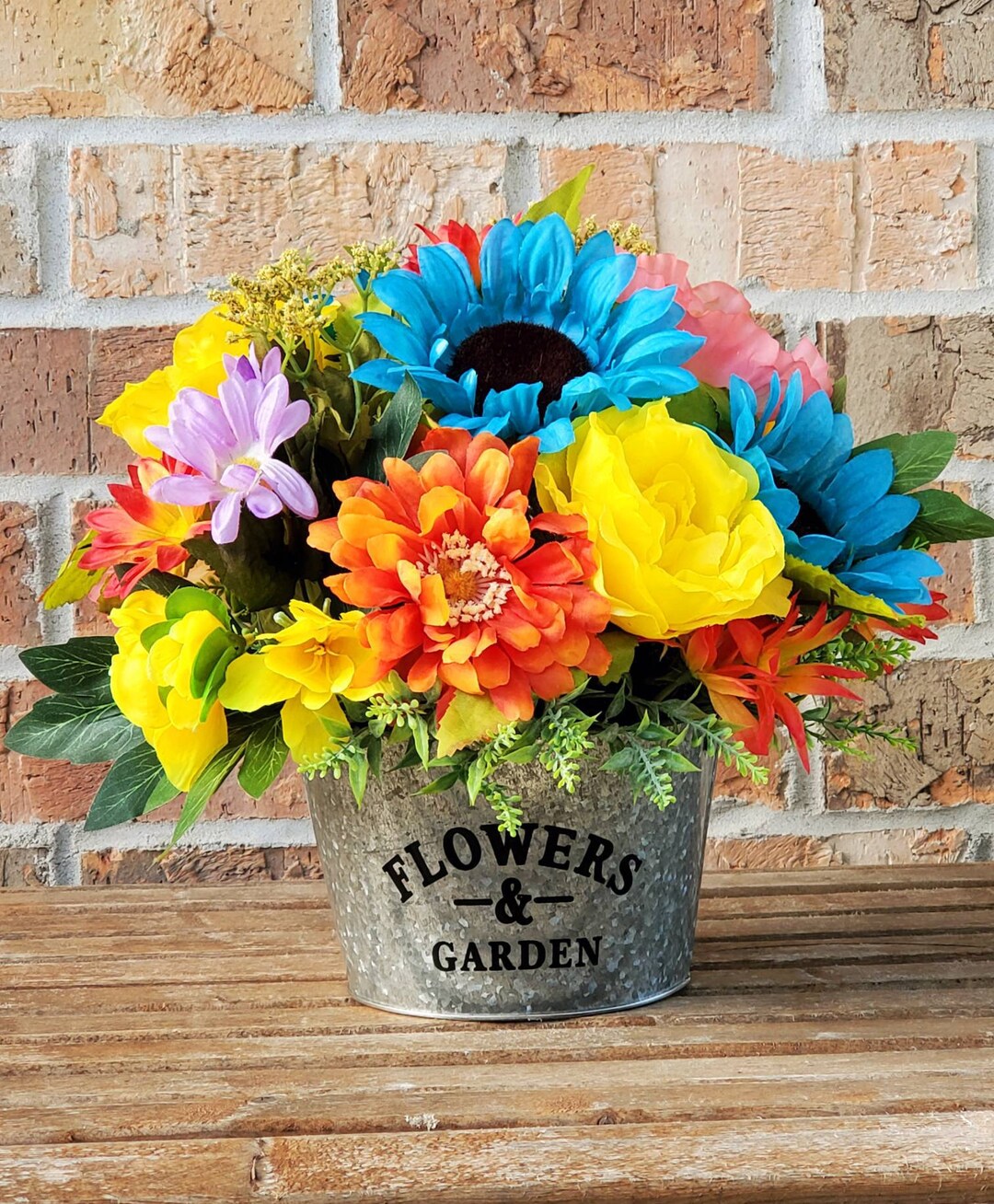 Summer Arrangement, Sunflower Arrangement, Rustic Decor, Farmhouse ...