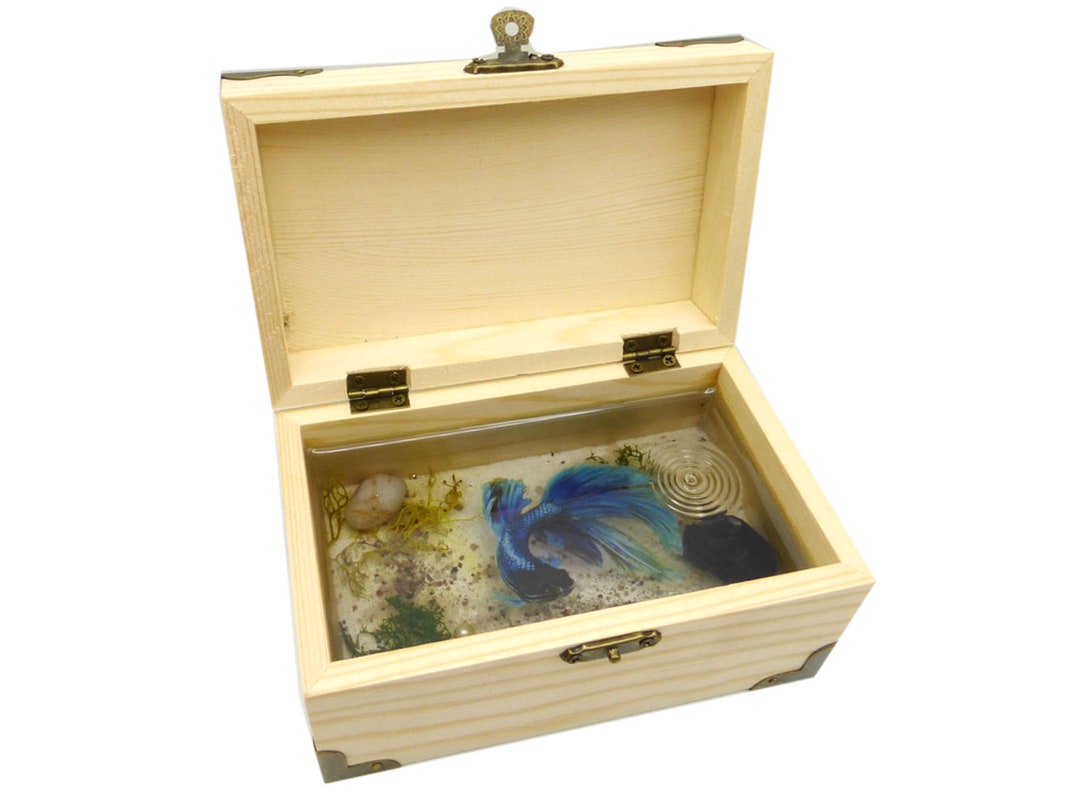 Decorative Chest, Wooden Chest, Decoration With Fish - Etsy