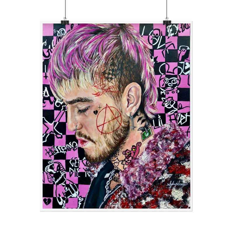 Lil Peep Original Print Poster of Lil Peep Lil Peep Wall Art GBC - Etsy