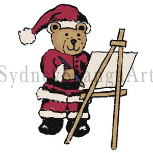 Christmas Santa Teddy Bears Clip Art Festive Digital Download Cute ...