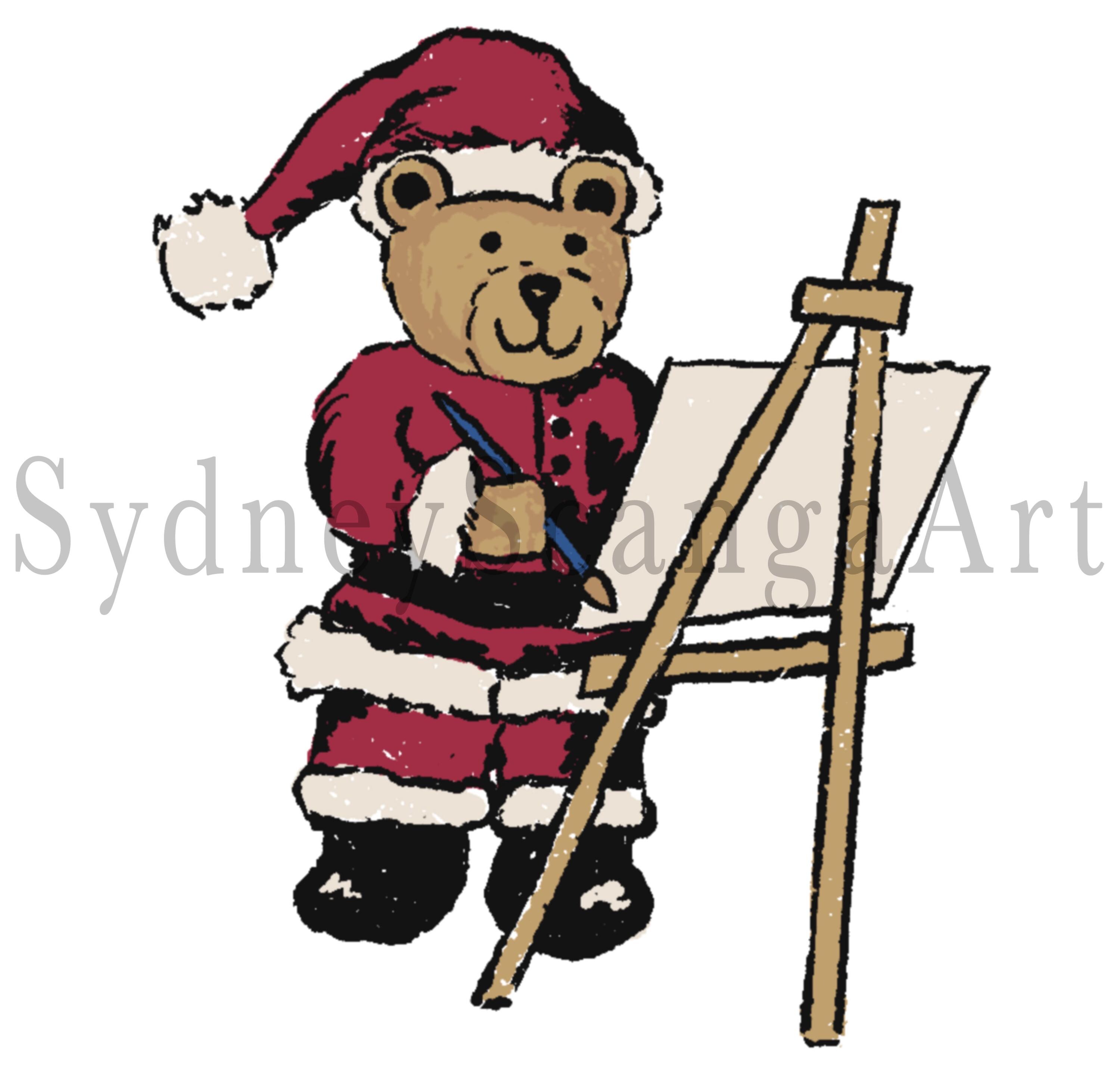 Christmas Santa Teddy Bears Clip Art Festive Digital Download Cute ...