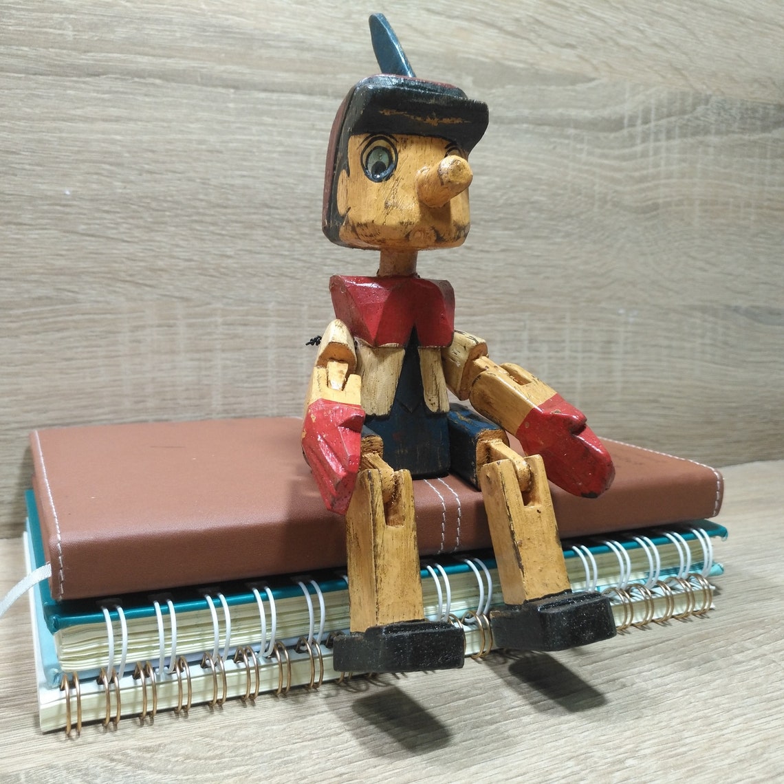Wooden Pinocchio Antique Style Sitting Puppet Handmade Painted - Etsy