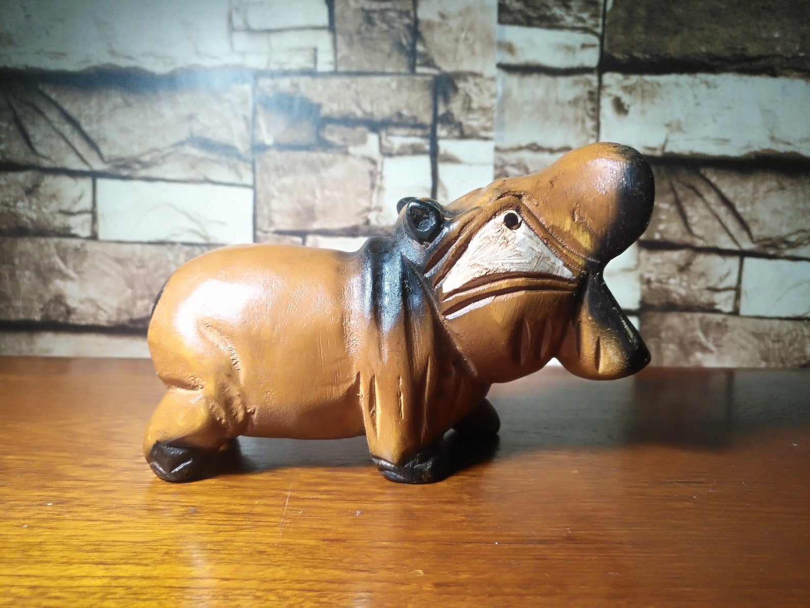 Wooden Hippopotamus Wood Craved Handmade Figurine Sculpture - Etsy UK