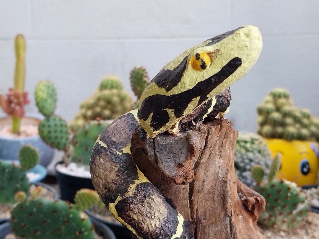 Wooden Snake Sawdust Sculpture Hand Carved Figurine Statue Home Decor ...