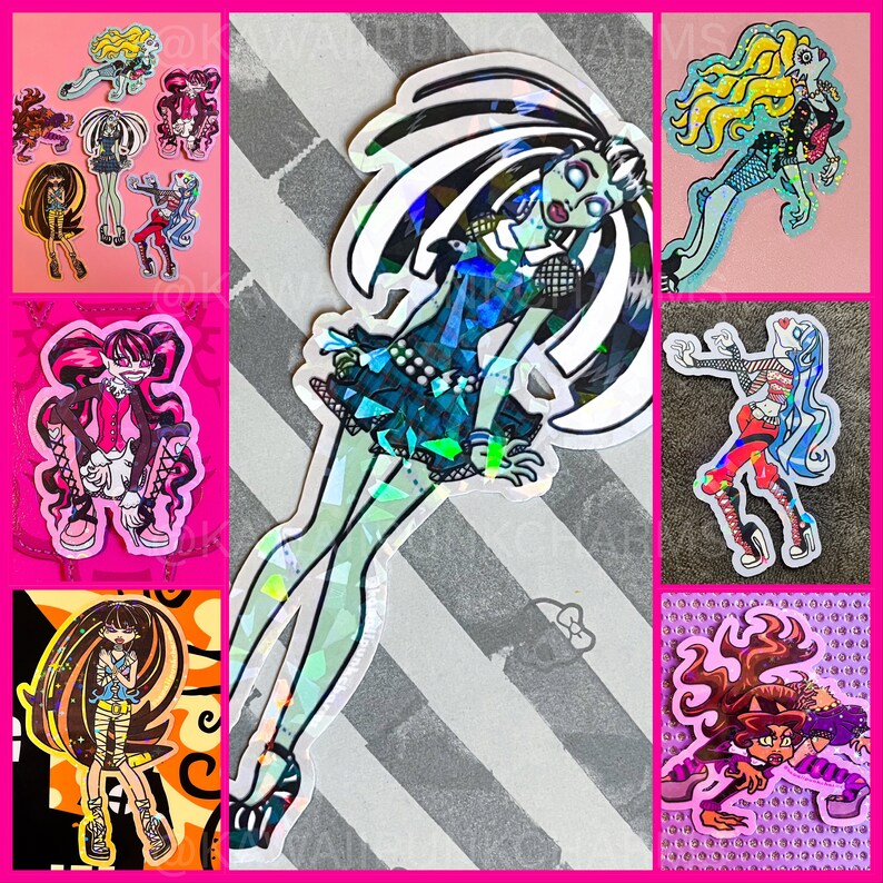 OOAK Monster High Inspired Collectible Ghouls Sticker Art - Etsy