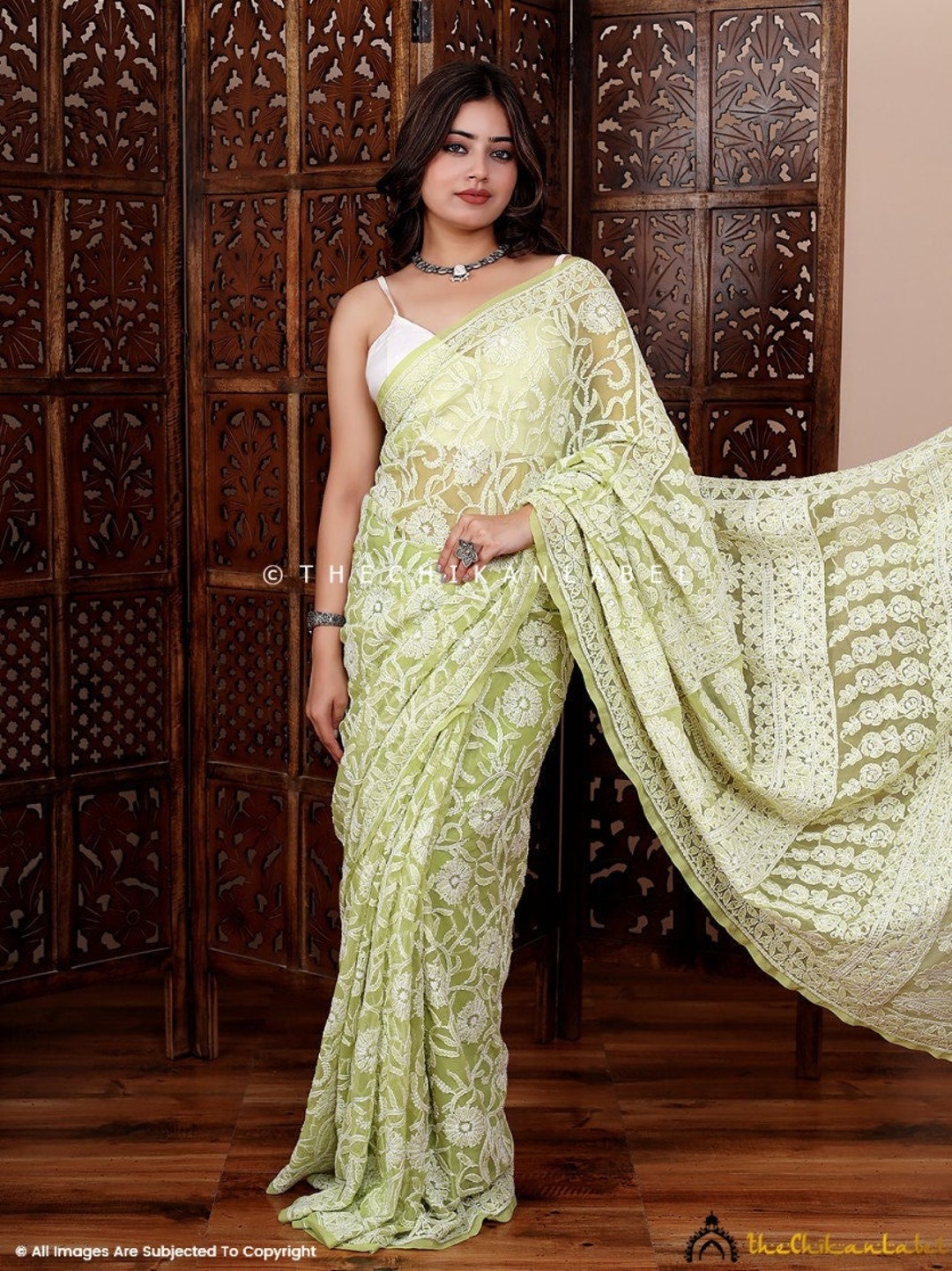 CHIKANKARI SAREES Thechikanlabel Lucknow Chikankari Georgette Sari ...