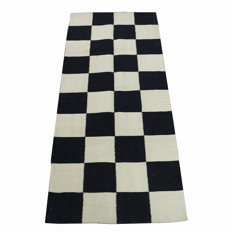 Checkered Rug Runner - Etsy