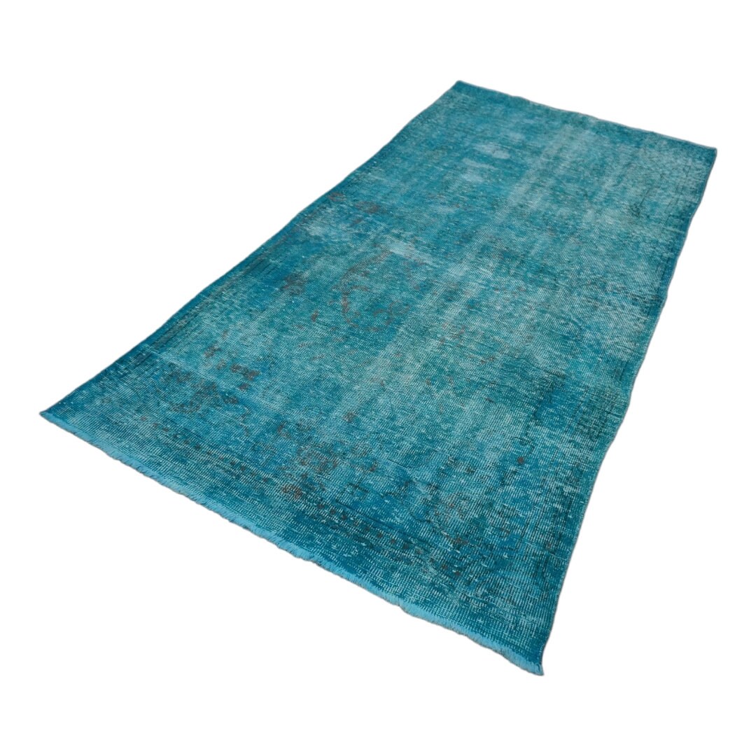 Turquoise Vintage Rug, Overdye Rug, Stone Wash Rug, Decoration Rug ...