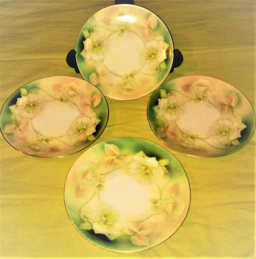 4 Amazing Floral Antique German Plates - Etsy