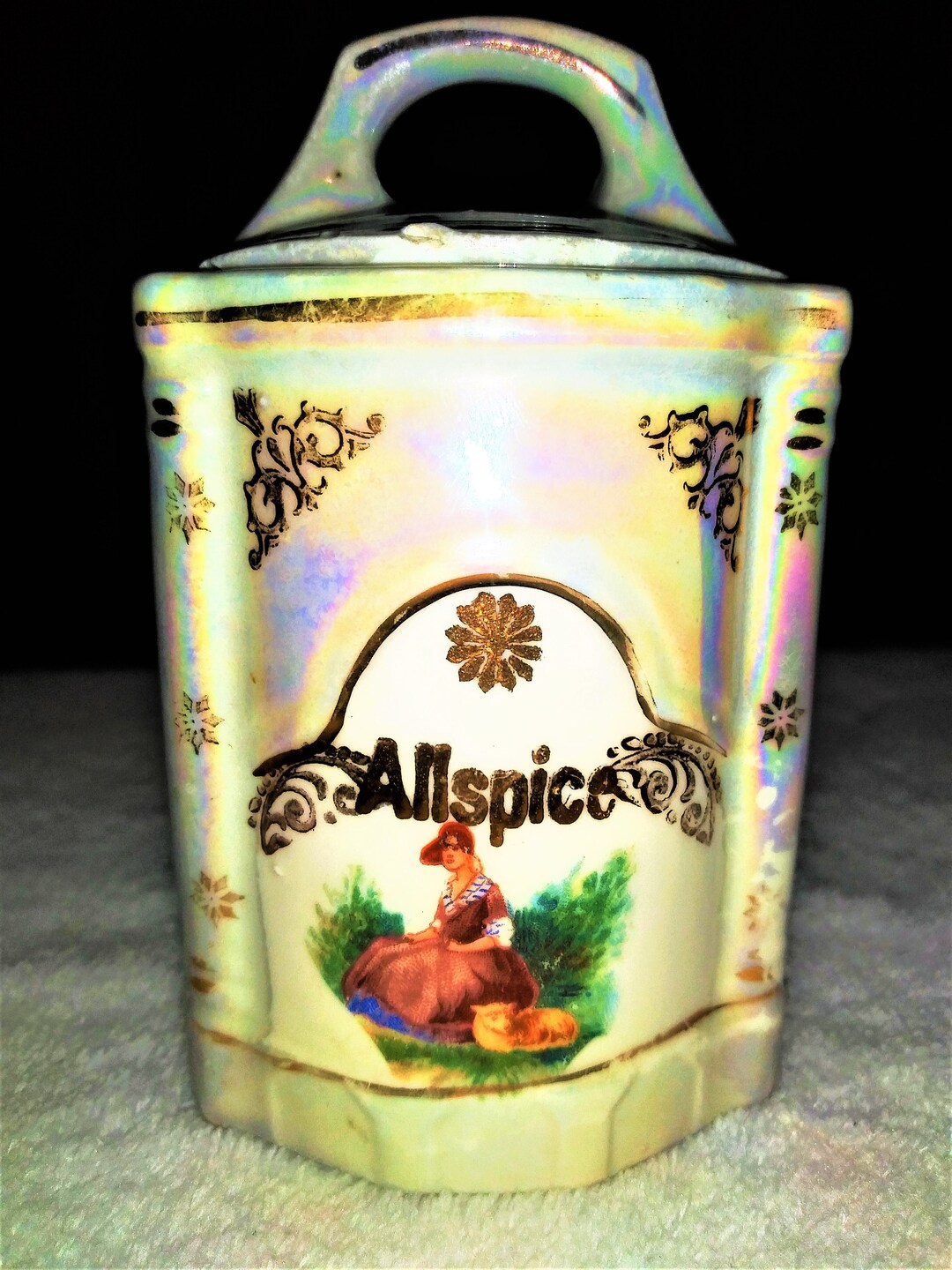 Early 1900's German Lusterware Allspice Canister - Etsy